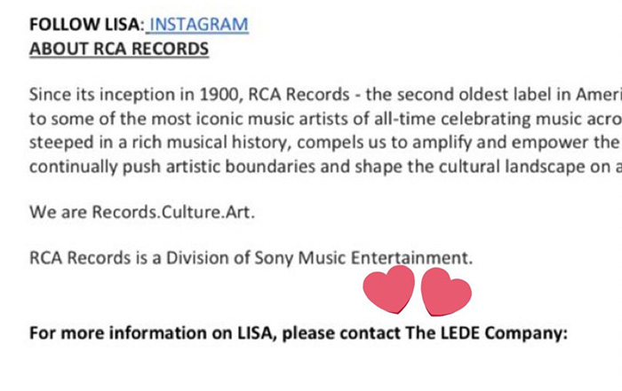 ลิซ่า เซ็นสัญญา RCA Records ค่ายยักษ์ลุยงานเพลงเดี่ยว บ.ดัง ทำ PR ทั่วโลก