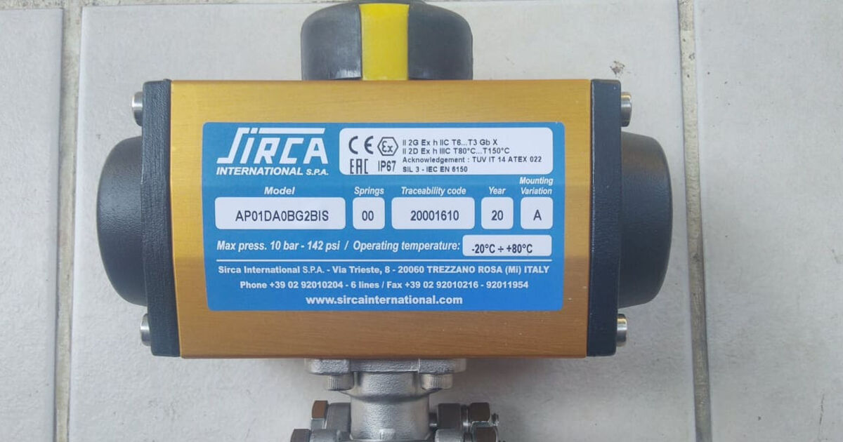 AP01 DA Sirca actuator Double Acting หัวขับลม จากอิตาลี