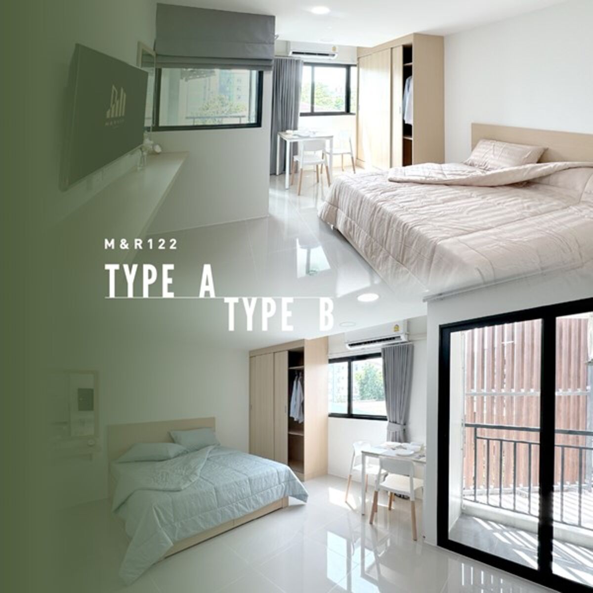 อพาร์ทเมนต์ M R 122 ห้องกว้าง แอร์ น้ำอุ่น เฟอร์ ครบ เดินทางสะดวก โทร ...