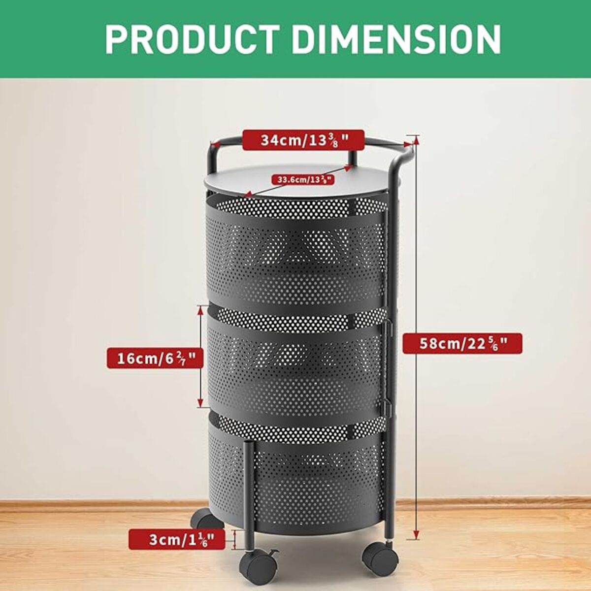 Rotating Storage Shelves Rack for Kitchen