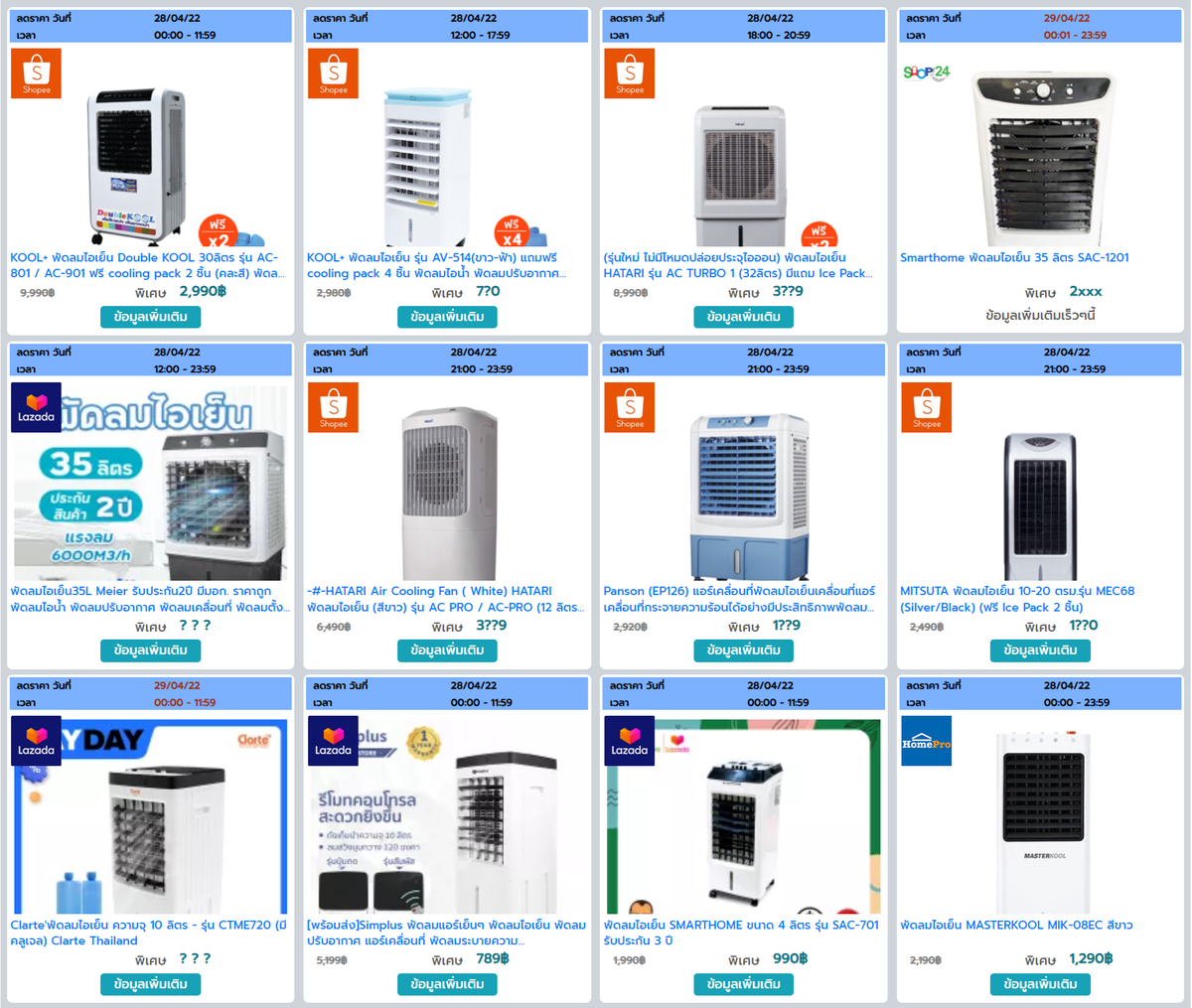 HotPro พัดลมไอเย็น ราคาถูก