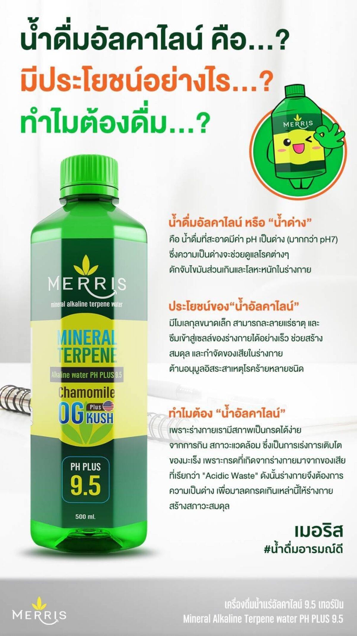 Merris น้ำดื่มอารมณ์ดี รับตัวแทนอิสระ ไม่ต้องสต๊อกของ