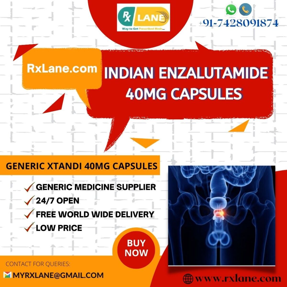 Generic Enzalutamide 40mg Capsules Xtandi Capsules cost Malaysia