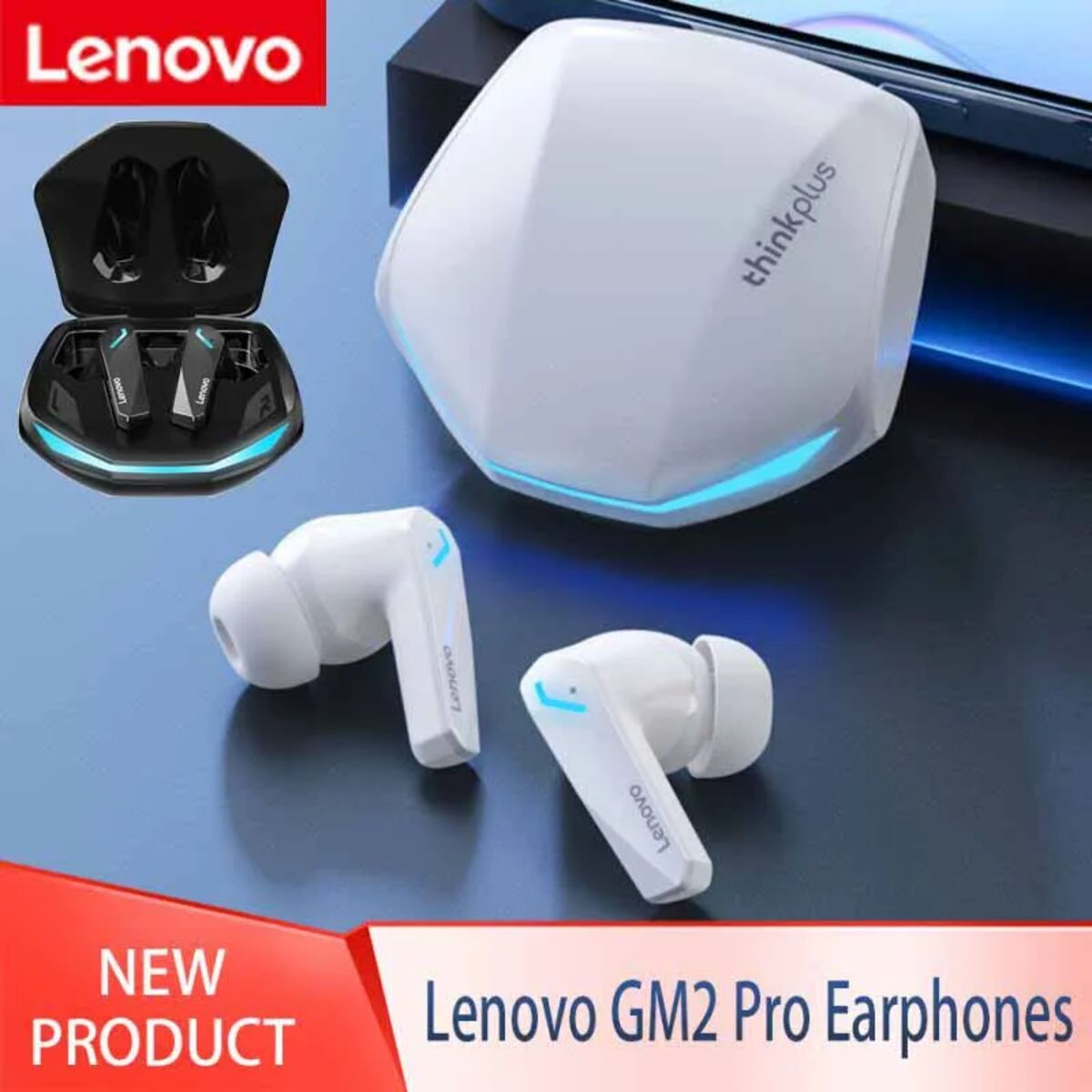 Original Lenovo GM2 Pro Earphone Bluetooth Wireless Earbuds