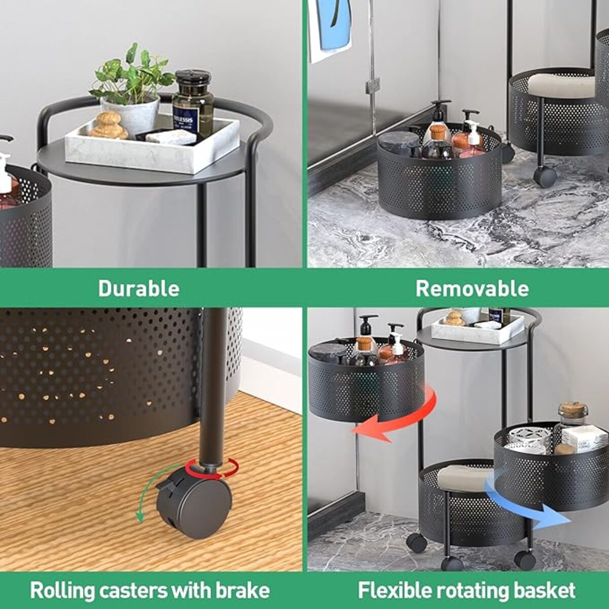 Rotating Storage Shelves Rack for Kitchen